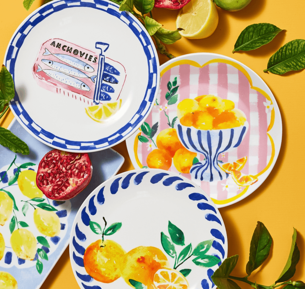 Positano Gingham Plate – Haven & Space Berry